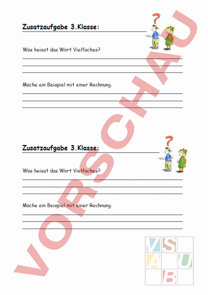 Arbeitsblatt: Vielfaches - Mathematik - Division