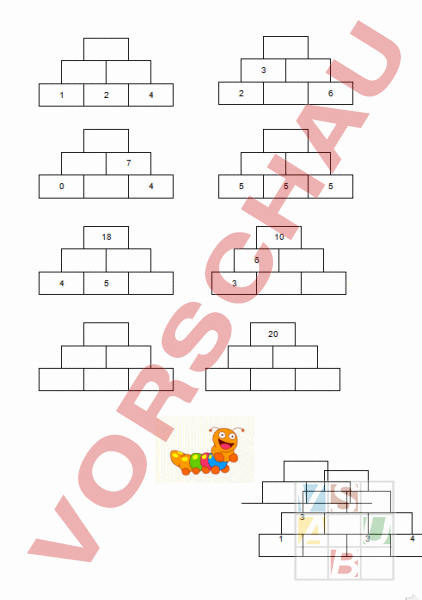 Arbeitsblatt: Zahlenmauern - Mathematik - Gemischte Themen
