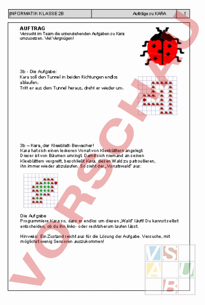 Arbeitsblatt: KARA 2 - Informatik - Programmieren Arbeitsblatt: KARA 2 - Informatik - Programmieren