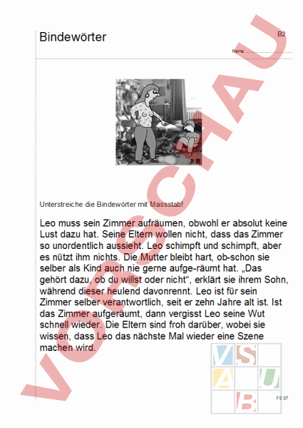 Arbeitsblatt: Bindewörter - Deutsch - Grammatik