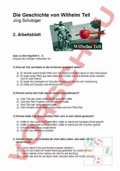 Arbeitsblatt: Die Geschichte von Wilhelm Tell1 - Deutsch ...