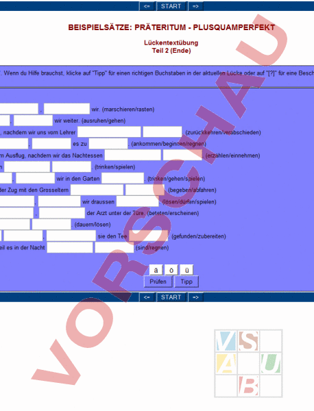 Arbeitsblatt: Plusquamperfekt - Deutsch - Grammatik