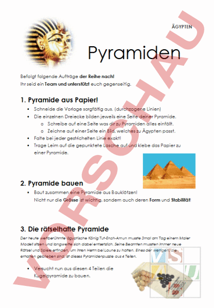Arbeitsblatt: Pyramiden - Geographie - Gemischte Themen