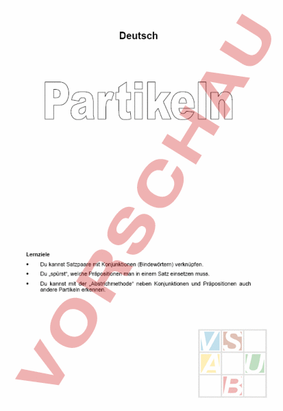 Arbeitsblatt: Partikeln - Deutsch - Grammatik
