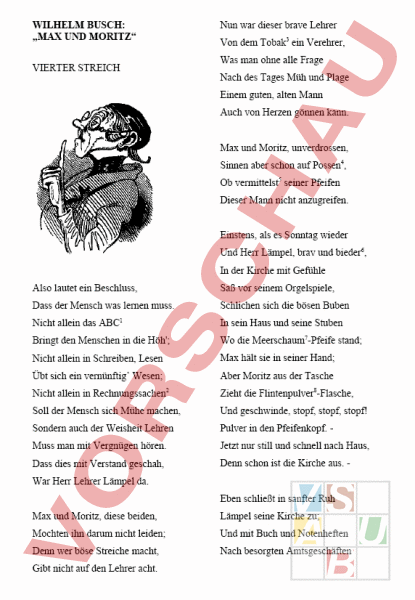 Arbeitsblatt: Arbeitsblatt Berichten: Busch - Deutsch - Texte schreiben