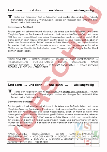 Arbeitsblatt: Dann...dann...dann - Deutsch - Wortschatz
