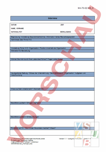 Arbeitsblatt: Interviewleitfaden - Lebenskunde - Berufswahl