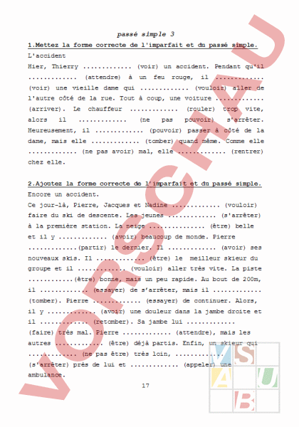 Arbeitsblatt: passé simple 3 - Französisch - Rechtschreibung