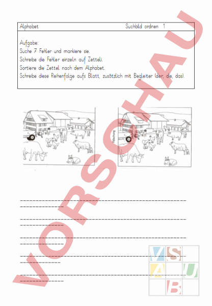 Arbeitsblatt: Suchbild - Deutsch - Wortschatz