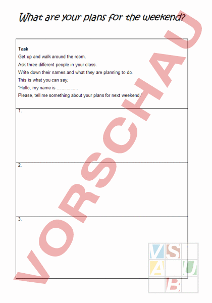 Arbeitsblatt: What are your plans for the weekend? - Englisch - Anderes ...