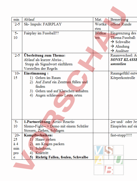 Arbeitsblatt: Fairplay - Bewegung / Sport - Bewegung
