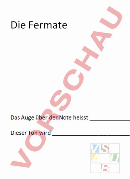 Arbeitsblatt: Die Fermate - Musik - Musiktheorie / Noten