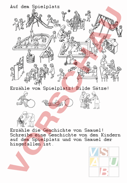 Arbeitsblatt: Auf dem Spielplatz - Deutsch - Texte schreiben
