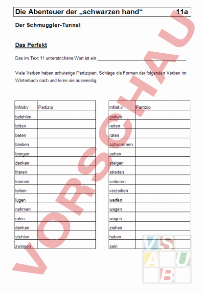 Arbeitsblatt: Perfekt - Deutsch - Grammatik