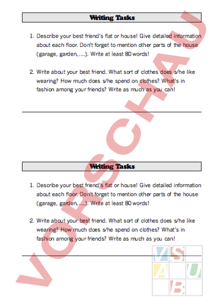 Arbeitsblatt: Writing Tasks - Englisch - Texte schreiben