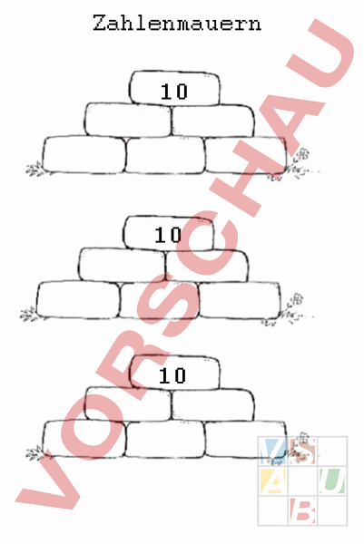 Arbeitsblatt: Zahlenmauern - Mathematik - Addition