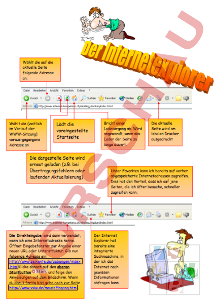 Arbeitsblatt: Internetexplorer Einführung - Informatik - Internet