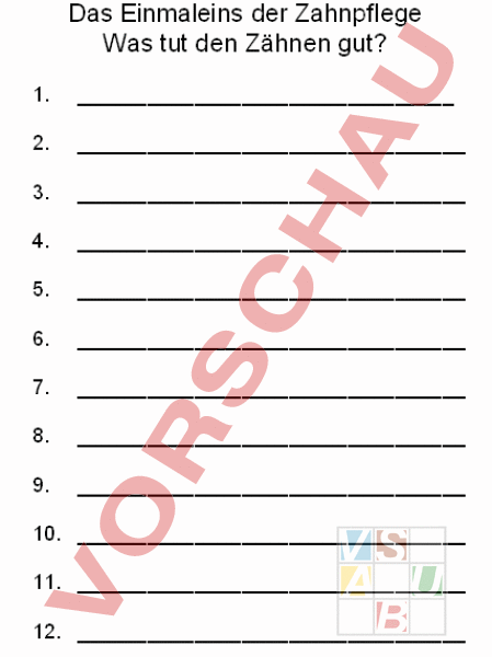 Arbeitsblatt: Zahn - Biologie - Anatomie / Physiologie