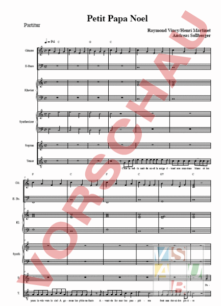 Arbeitsblatt: Petit Papa Noel - Musik - Musizieren