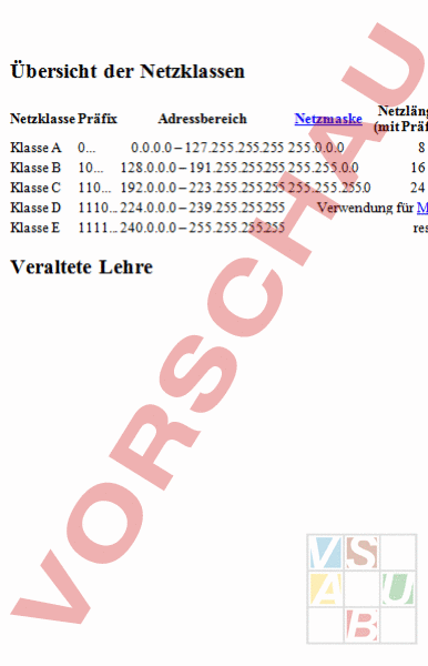 Arbeitsblatt: Netzklasse - Informatik - Anderes Thema