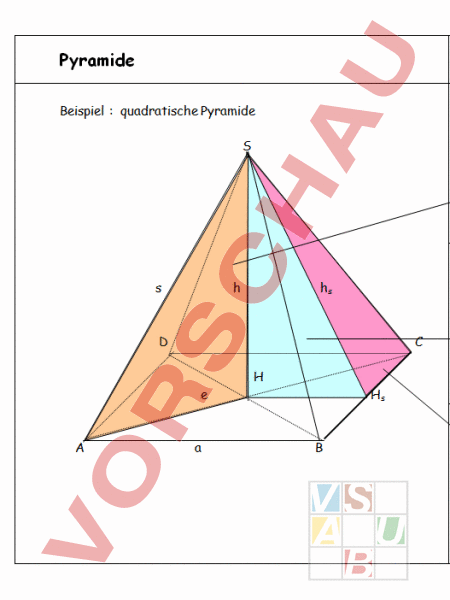 Arbeitsblatt: Pyramide - Geometrie - Körper / Figuren