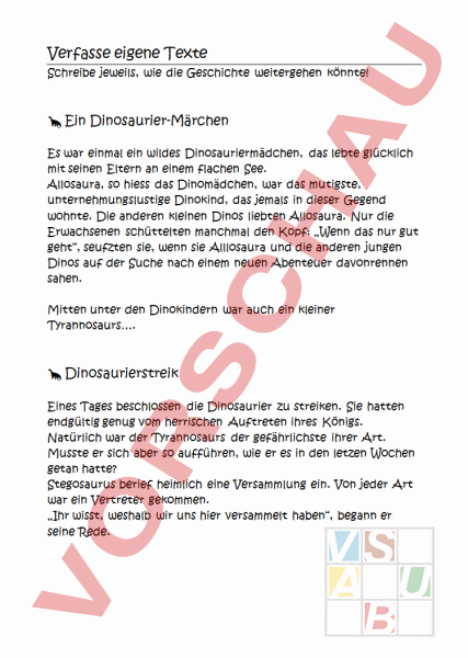 Arbeitsblatt: Kreatives Schreiben - Deutsch - Texte schreiben