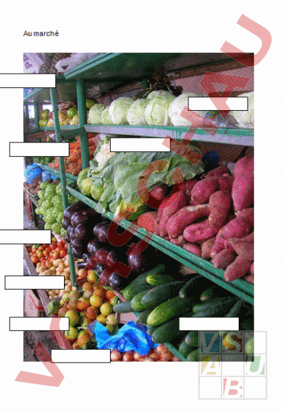Arbeitsblatt: Au marché - Französisch - Wortschatz