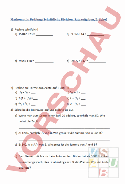 Arbeitsblatt: Gemischte Rechnungen - Mathematik - Gemischte Themen