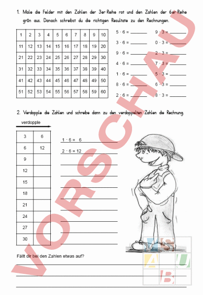 Arbeitsblatt: 6er-Reihe - Mathematik - Multiplikation