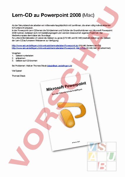 Arbeitsblatt: Powerpoint 2008 Mac - Informatik - Präsentationen