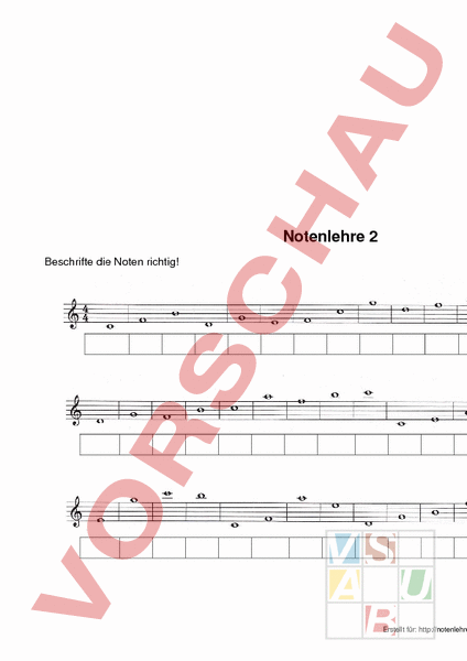 Arbeitsblatt: Notenlehre 2: Noten ohne Vorzeichen - Musik ...