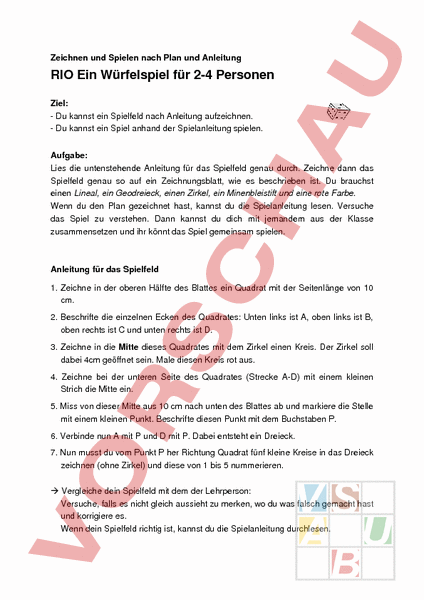 Arbeitsblatt: Anleitung verstehen - Deutsch - Textverständnis