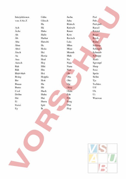 Interjektionen Bilder