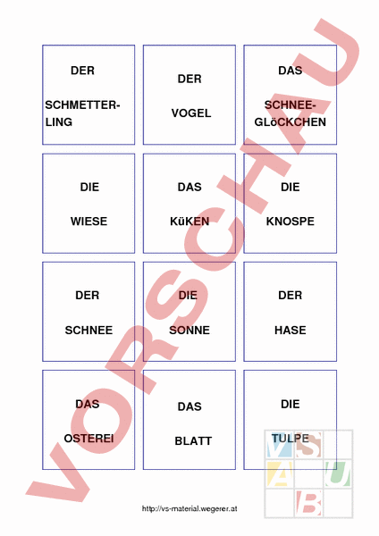 Arbeitsblatt: Frühling - Deutsch - Erstlesen