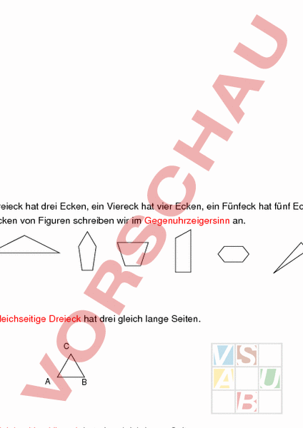 Arbeitsblatt: Merkblatt Dreieck, Viereck, Vieleck - Geometrie - Körper ...