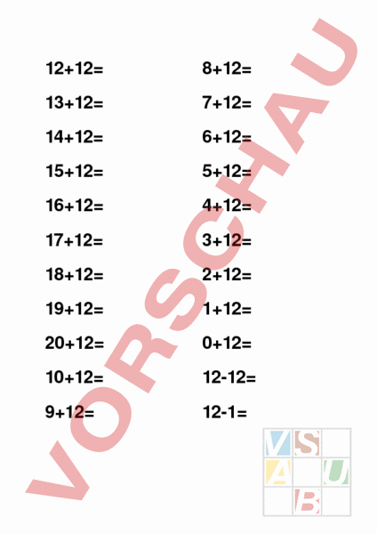Arbeitsblatt: addition - Mathematik - Addition
