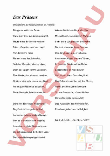 Arbeitsblatt: Das Präsens - Deutsch - Grammatik