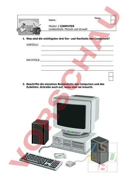 Arbeitsblatt: Medien/Computer - Informatik - Gemischte Themen