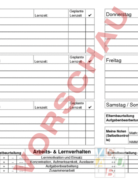 Arbeitsblatt: Lernjournal (Hausaufgaben&Rückmeldung) - Administration ...
