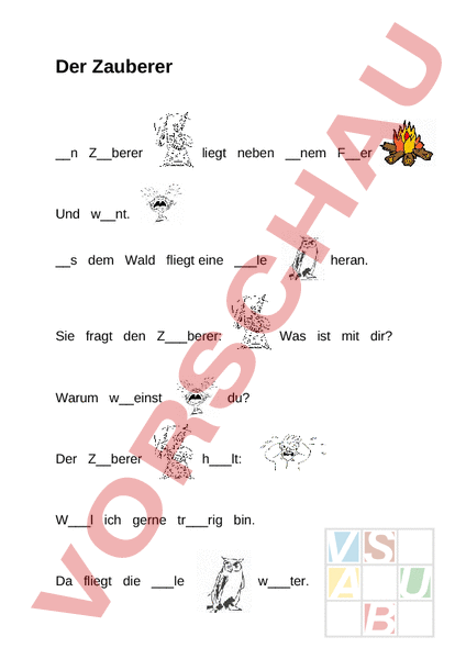 Arbeitsblatt: Tobi Fibel - Deutsch - Erstlesen