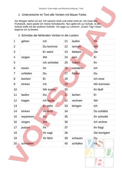 Konjugation Verben Alle Formen Tabellen Beispiele