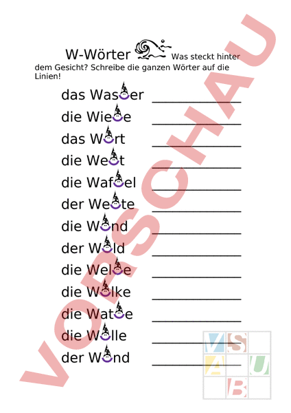 Arbeitsblatt: Laute differenzieren - Deutsch - Grammatik