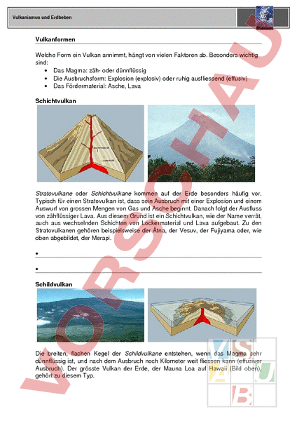 Arbeitsblatt: AB Vulkantypen - Geographie - Geologie / Tektonik ...