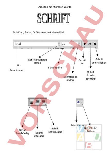 Arbeitsblatt: Arbeiten mit Word - Informatik - Textverarbeitung