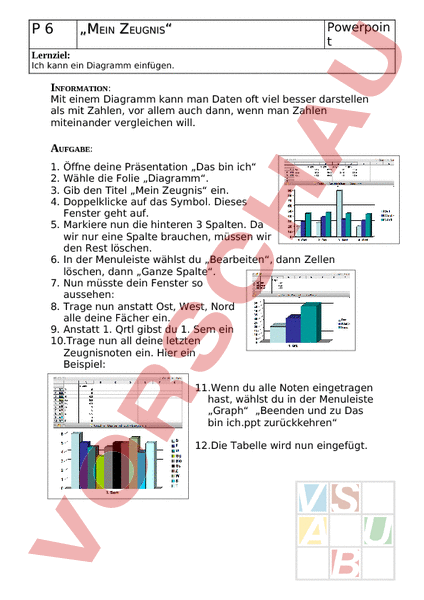 Arbeitsblatt: 6. Diagramm - Informatik - Präsentationen