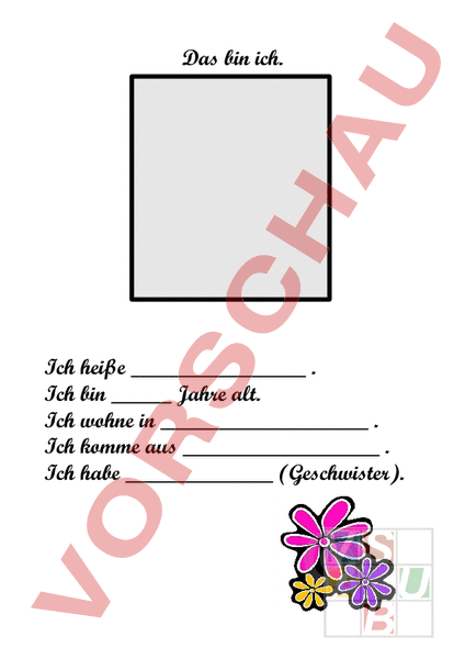 Arbeitsblatt: Das bin ich. - Deutsch - Gemischte Themen