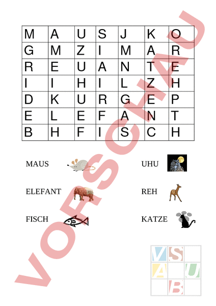 Arbeitsblatt: Buchstaben Suchbild - Deutsch - Erstlesen