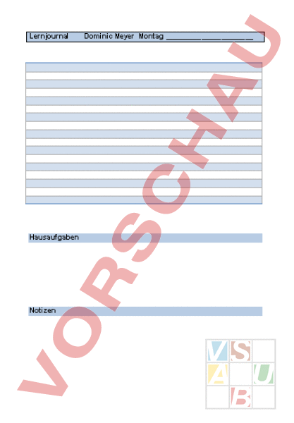 Arbeitsblatt: Lernjournal - Administration / Methodik - Listen / Pläne ...