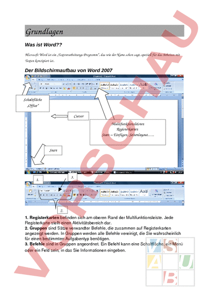Arbeitsblatt: Word Grundlagen - Informatik - Textverarbeitung Arbeitsblatt: Word Grundlagen - Informatik - Textverarbeitung