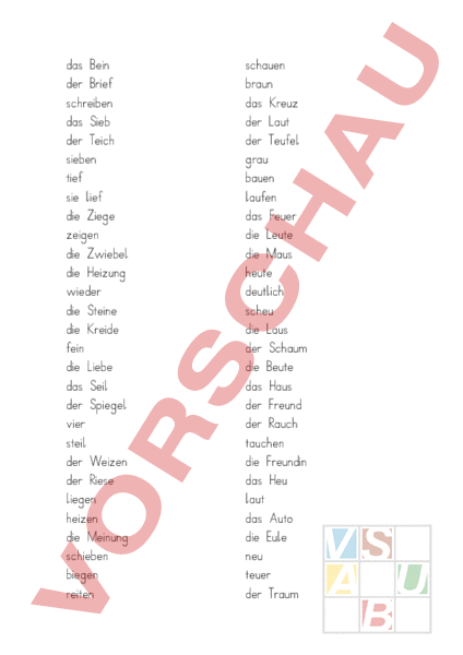 Arbeitsblatt: ie/ei/au/eu - Deutsch - Erstlesen